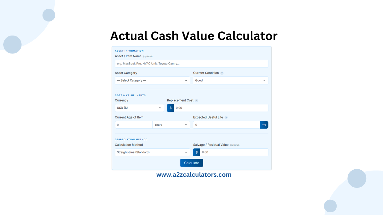 Actual Cash Value Calculator