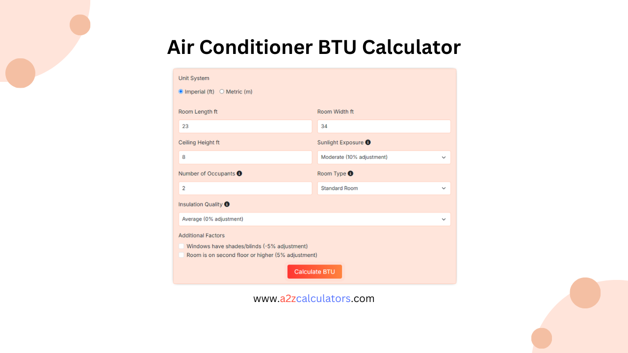 Air Conditioner BTU Calculator