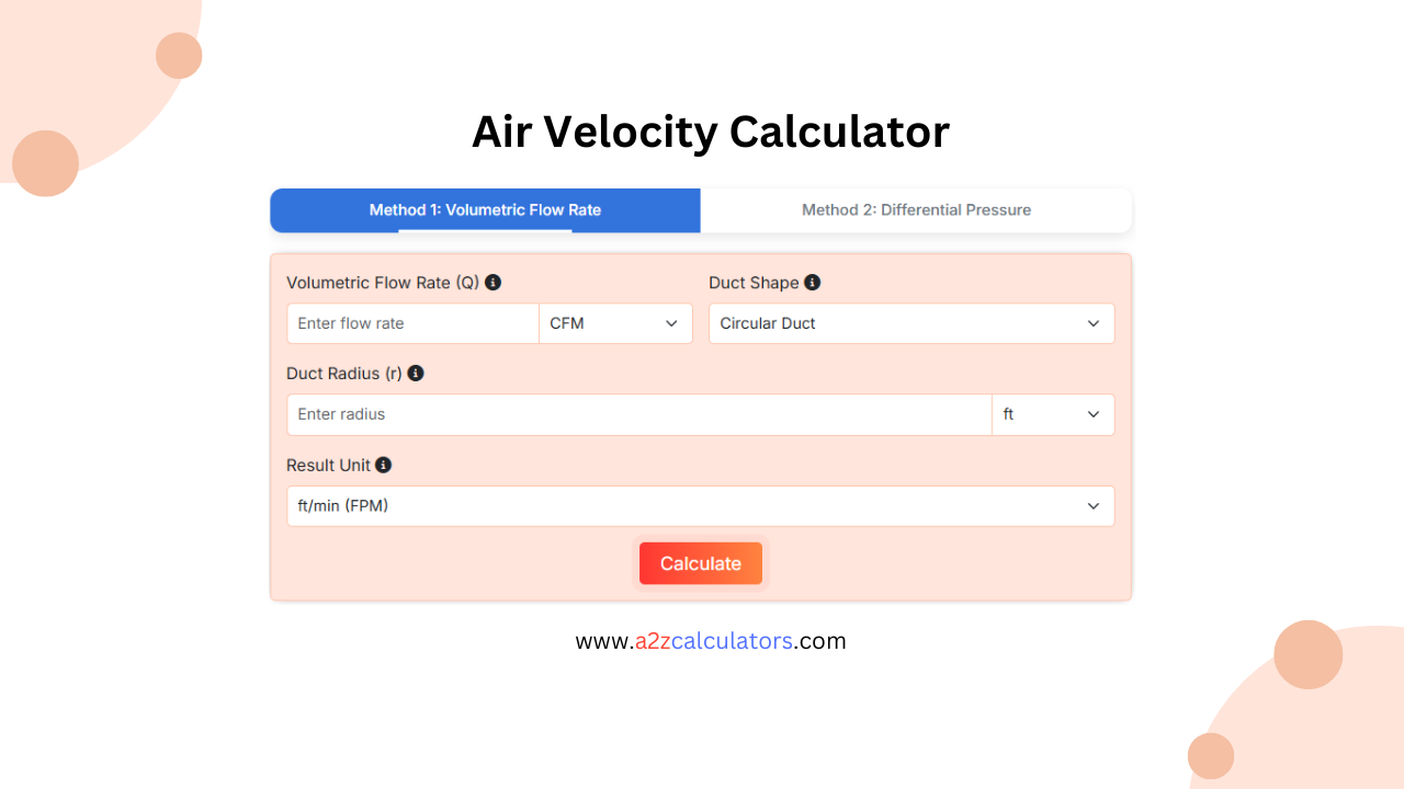 Air Velocity Calculator