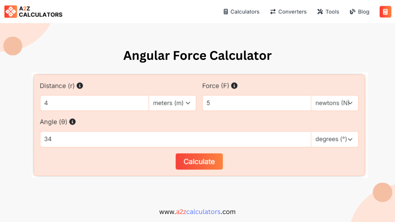 Angular Force Calculator