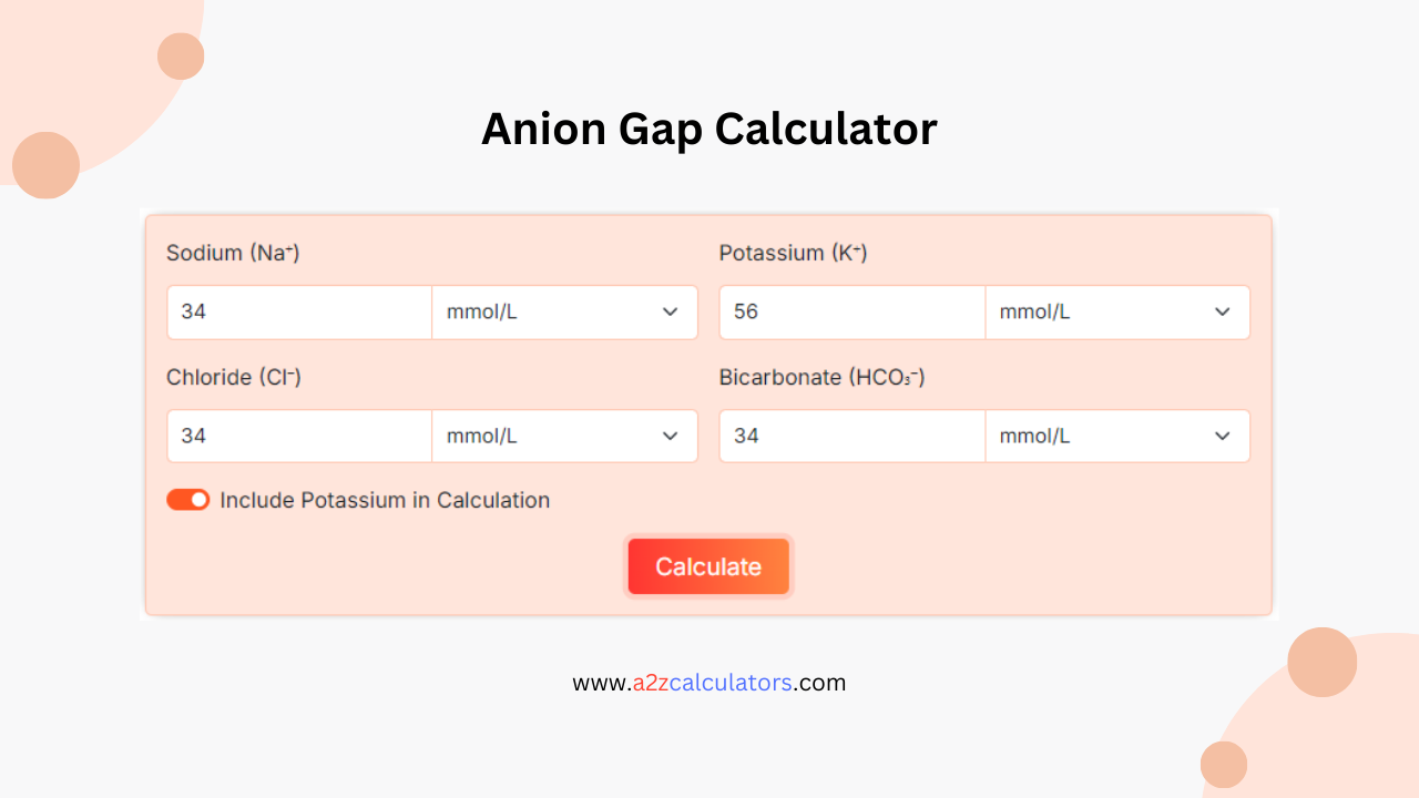 Anion Gap Calculator