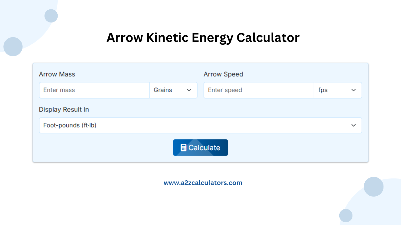 Arrow Kinetic Energy Calculator