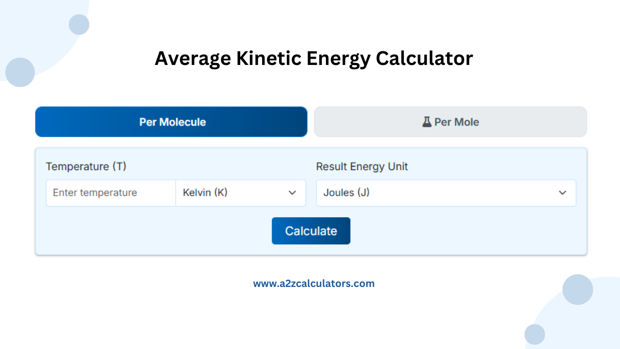 Average Kinetic Energy Calculator