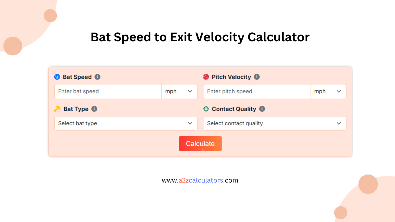 Bat Speed to Exit Velocity Calculator