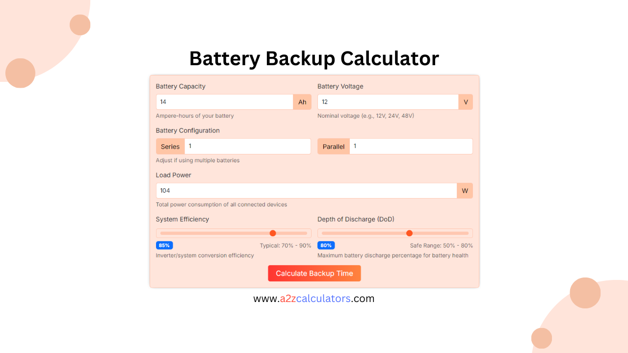 Battery Backup Calculator