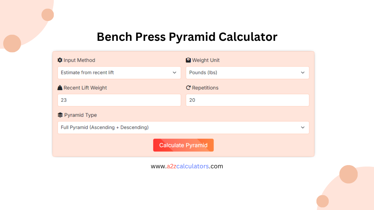 Bench Press Pyramid Calculator