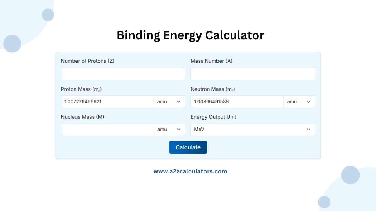 Binding Energy Calculator