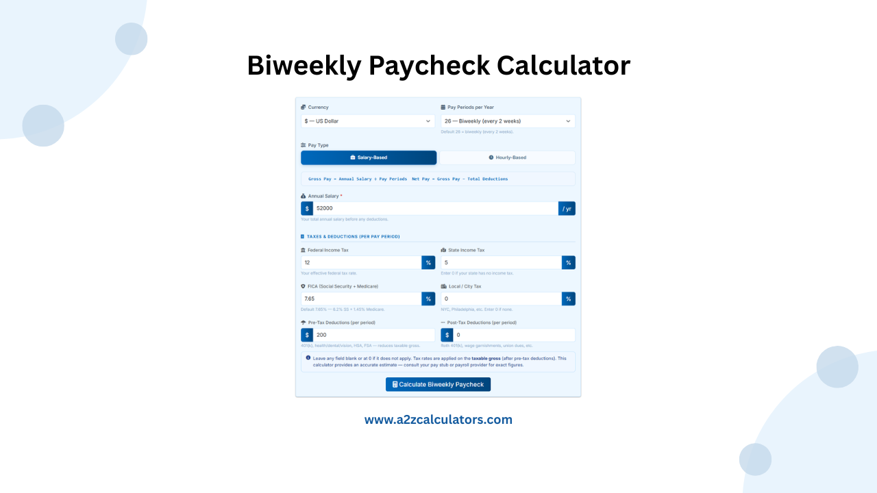 Biweekly Paycheck Calculator