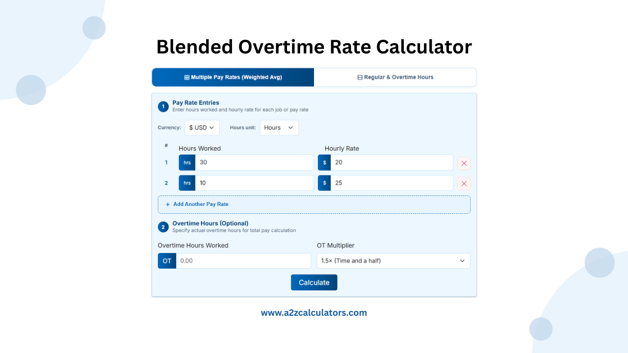 Blended Overtime Rate Calculator