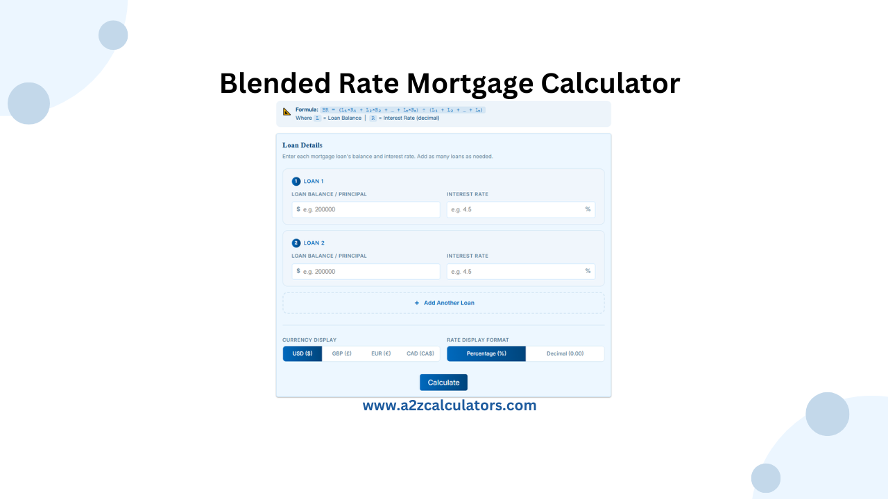 Blended Rate Mortgage Calculator