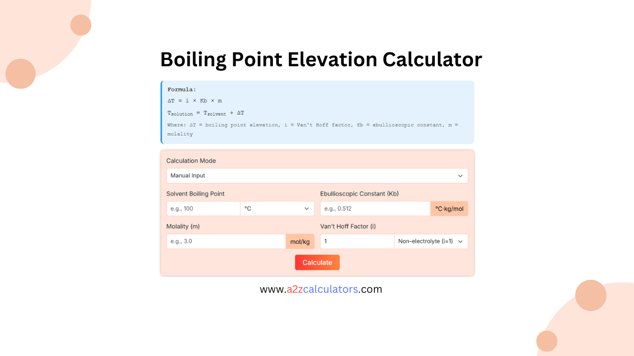 Boiling Point Elevation Calculator