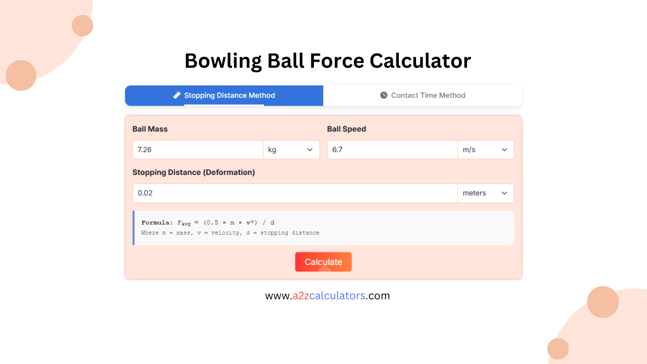 Bowling Ball Force Calculator