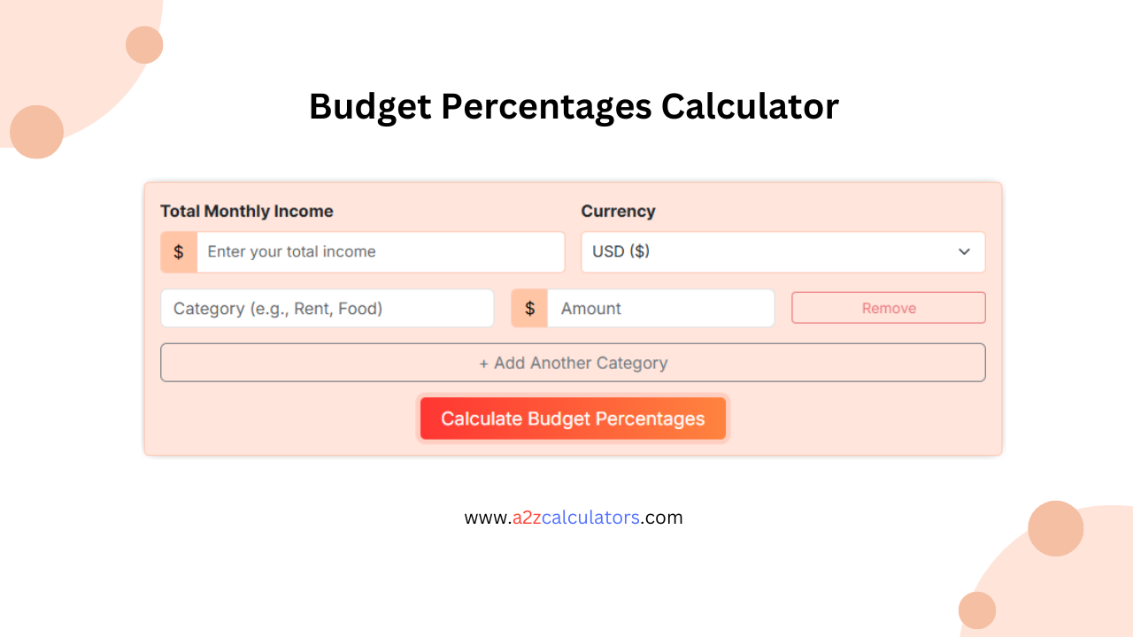 Budget Percentages Calculator