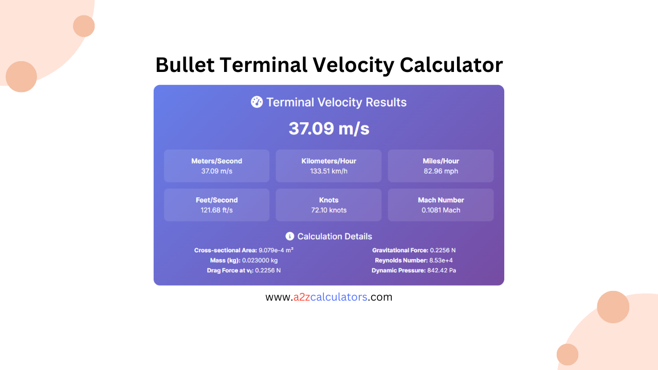 Bullet Terminal Velocity Calculator