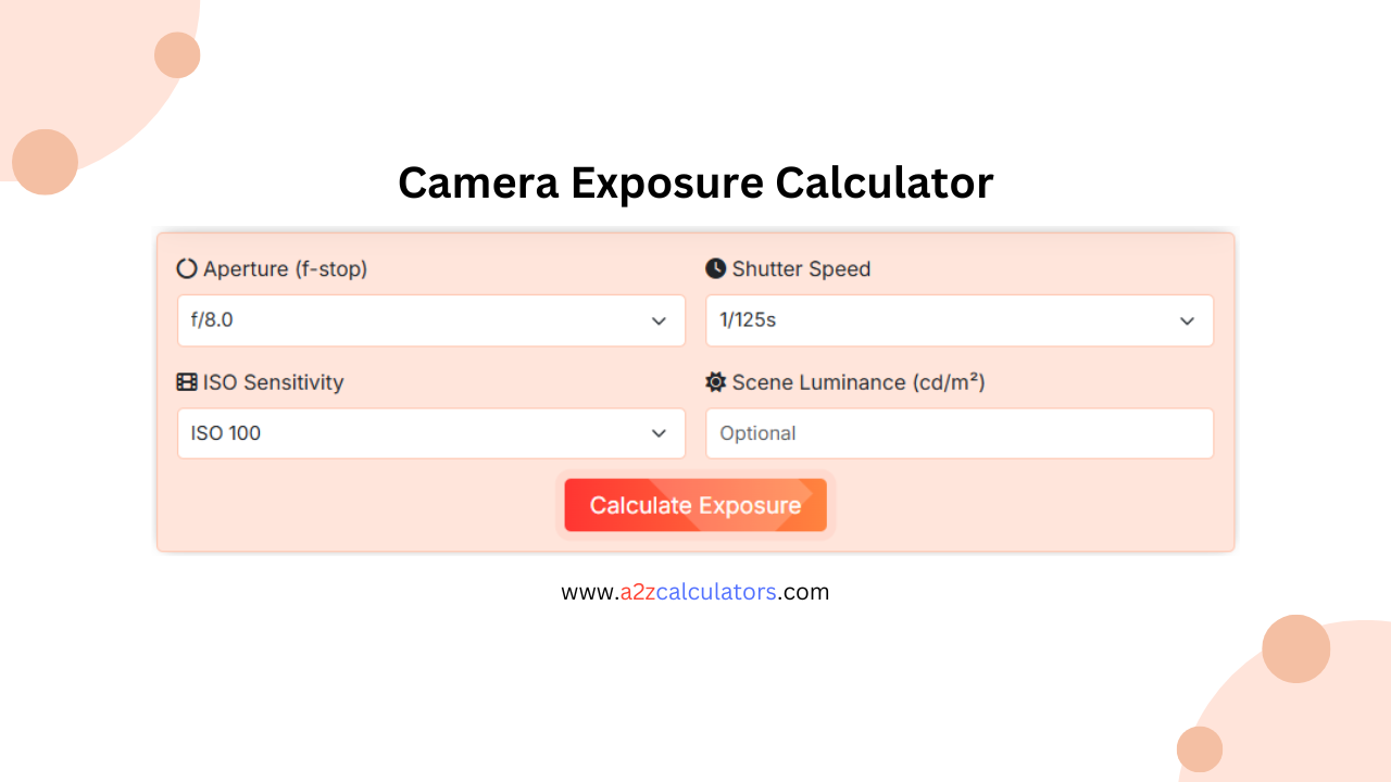 Camera Exposure Calculator