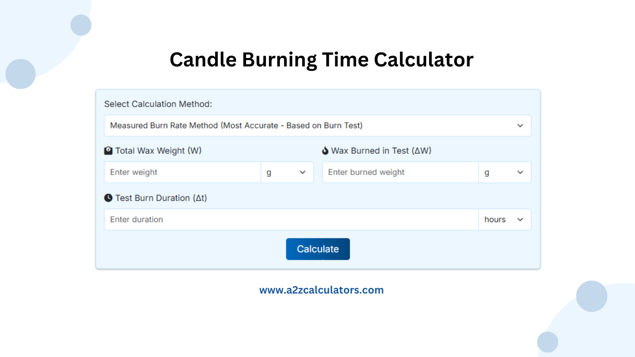 Candle Burning Time Calculator