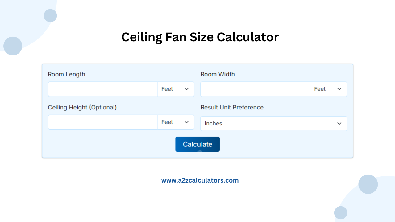 Ceiling Fan Size Calculator