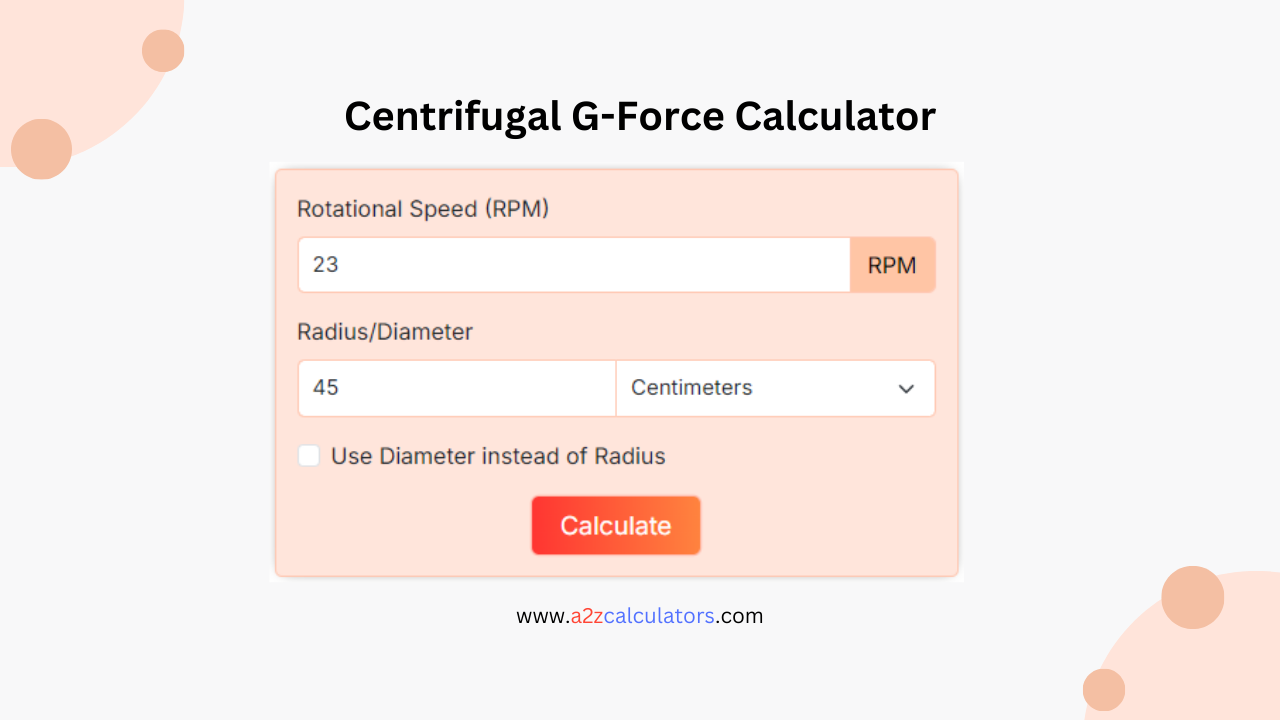 Centrifugal G-Force Calculator