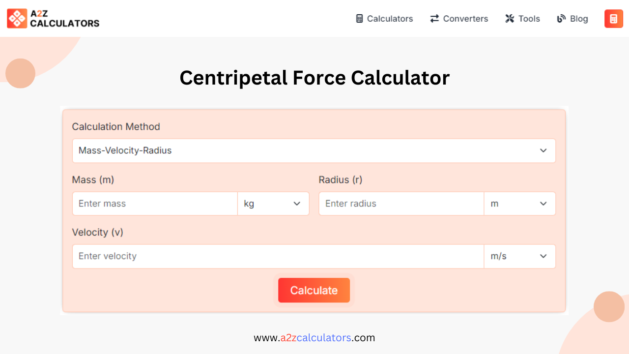 Centripetal Force Calculator