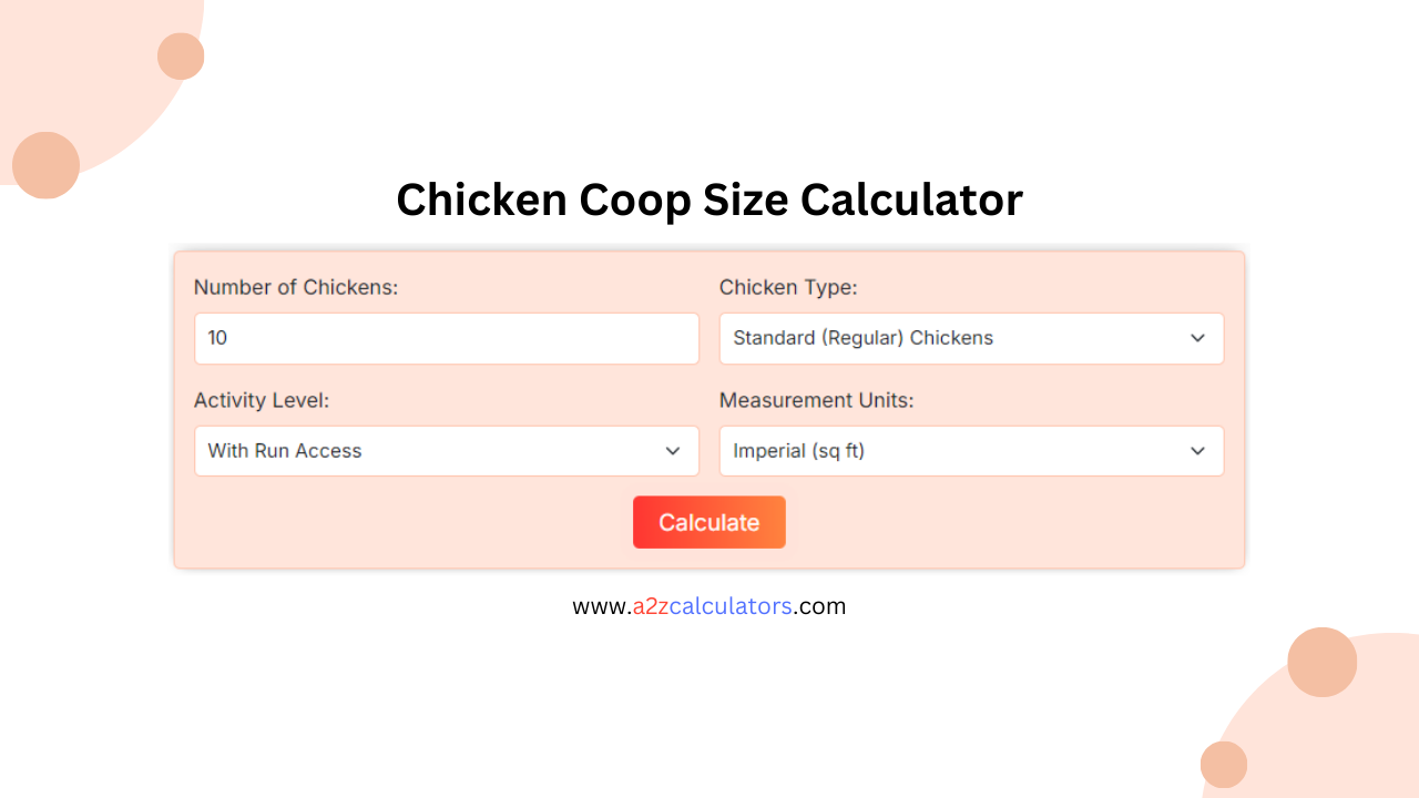 Chicken Coop Size Calculator