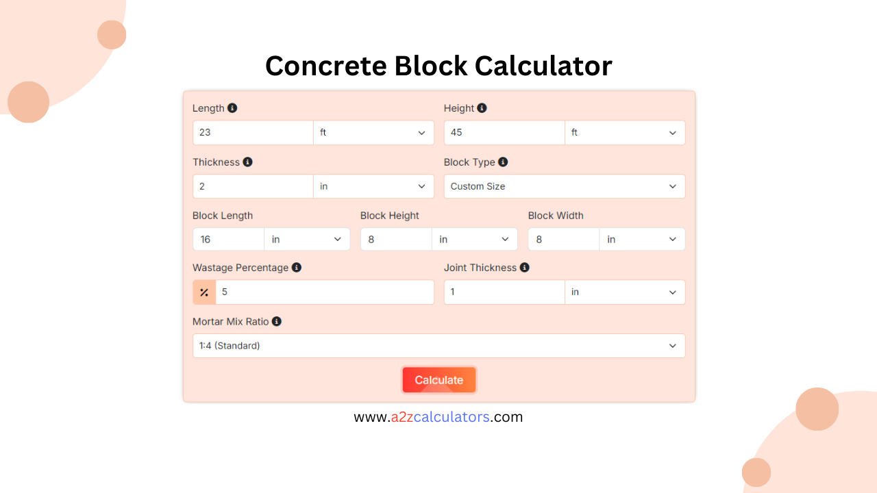 Concrete Block Calculator