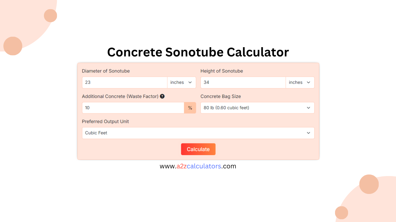 Concrete Sonotube Calculator