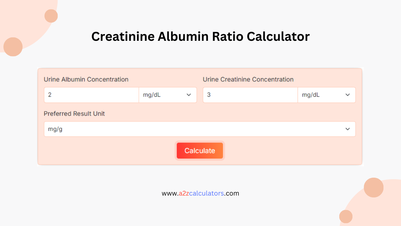 Creatinine Albumin Ratio Calculator