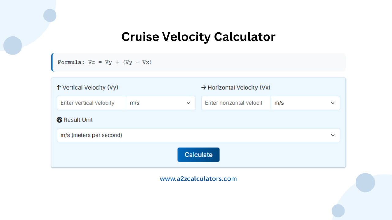 Cruise Velocity Calculator