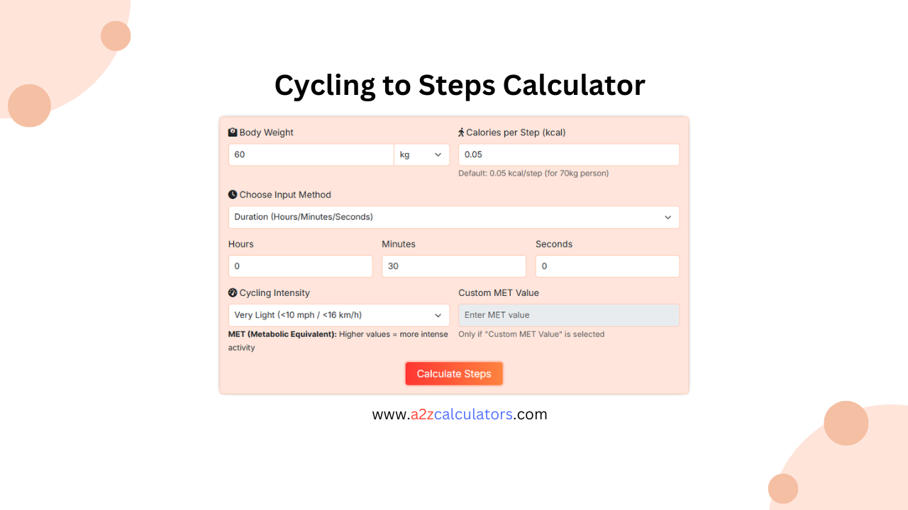 Cycling to Steps Calculator