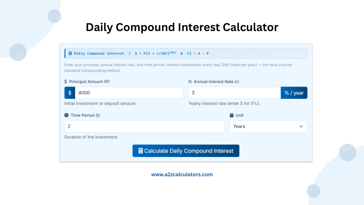 Daily Compound Interest Calculator