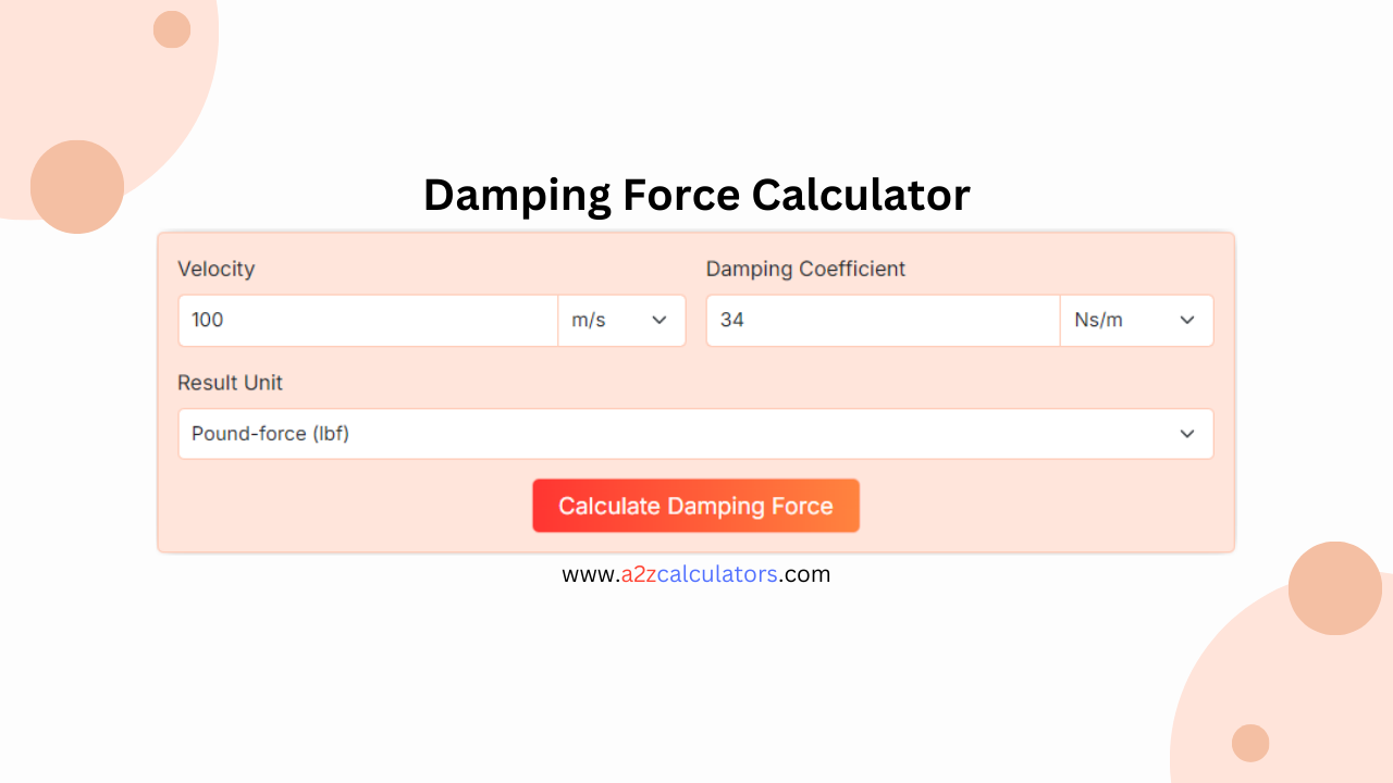 Damping Force Calculator