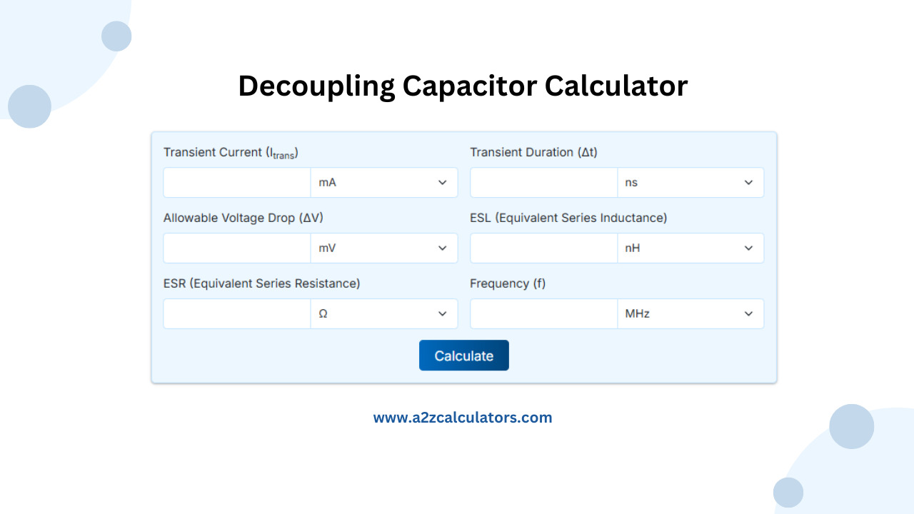 Decoupling Capacitor Calculator