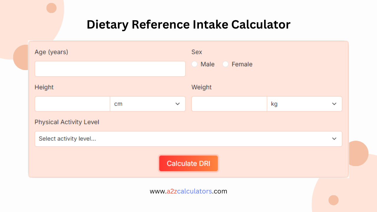 Dietary Reference Intake Calculator