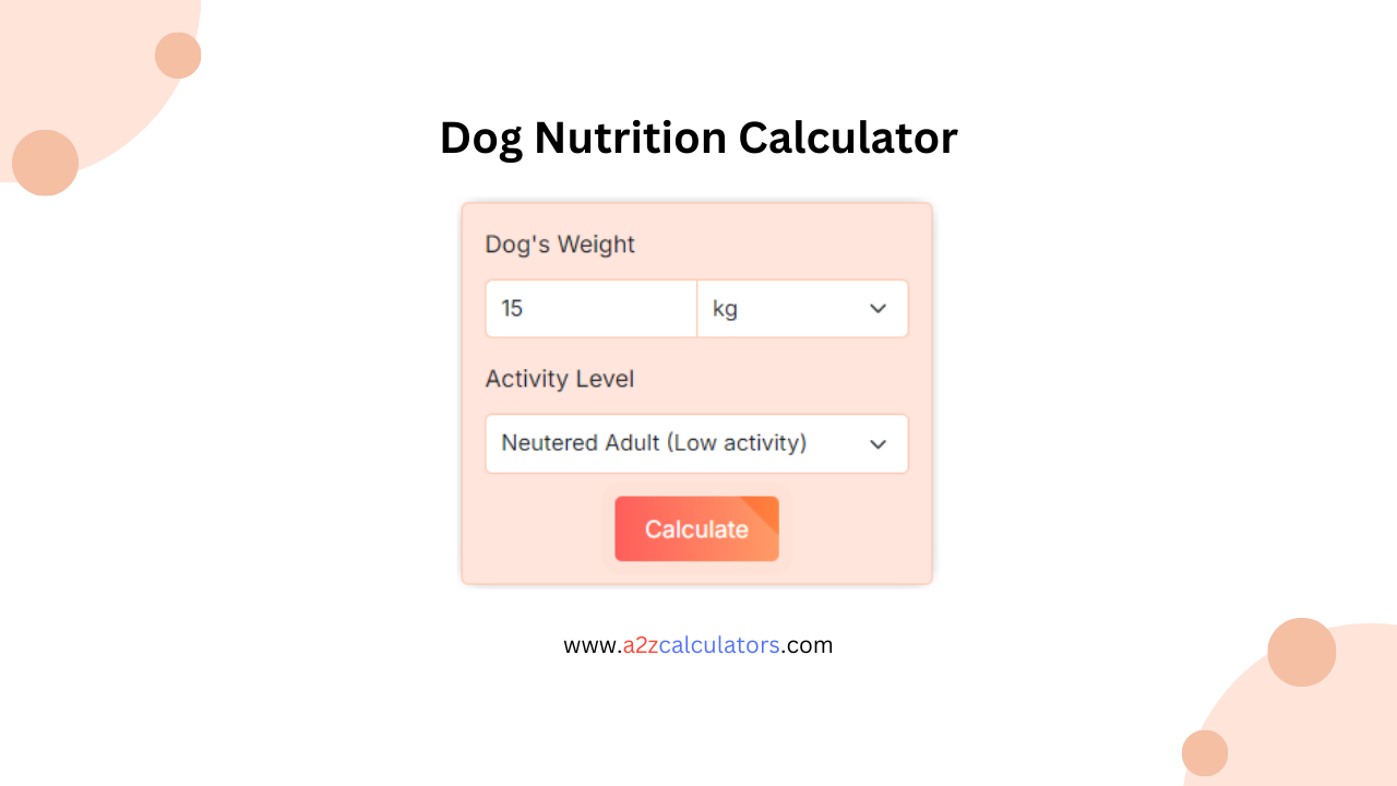 Dog Nutrition Calculator