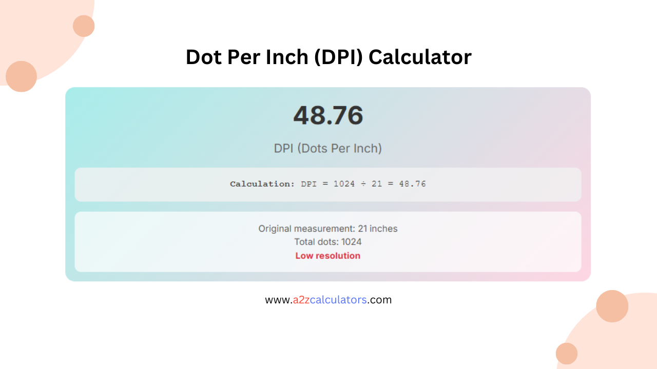 Dot Per Inch (DPI) Calculator