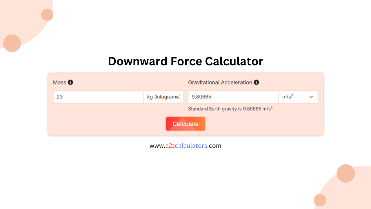 Downward Force Calculator