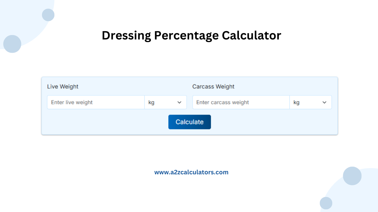 Dressing Percentage Calculator