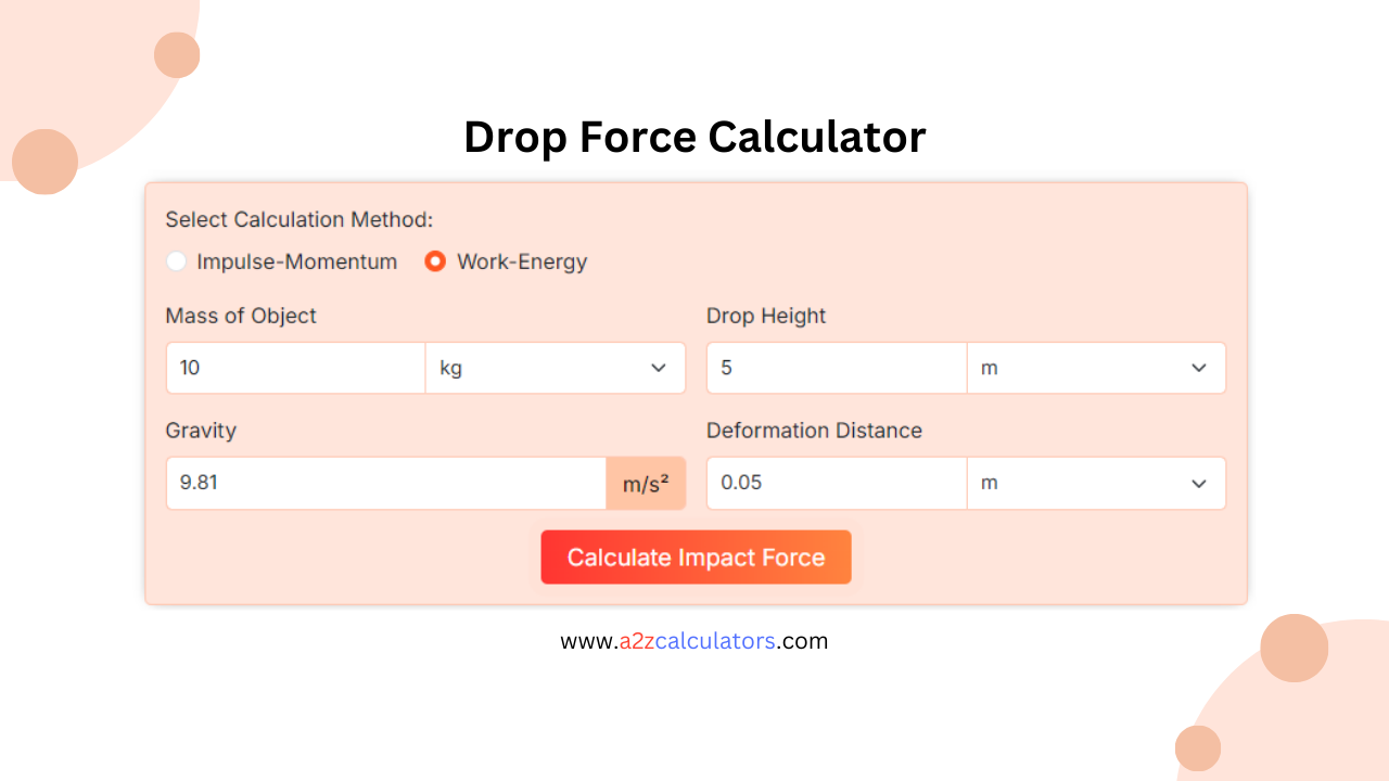 Drop Force Calculator
