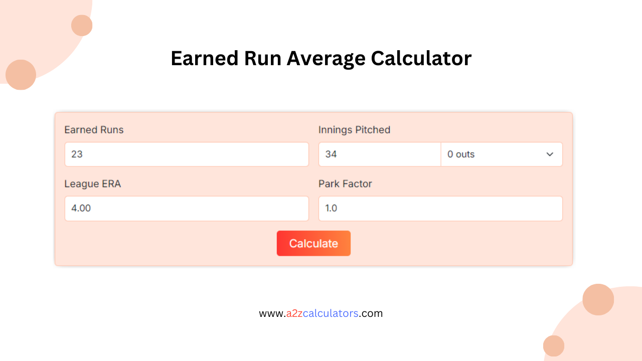 Earned Run Average Calculator