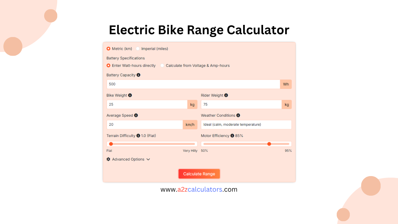 Electric Bike Range Calculator