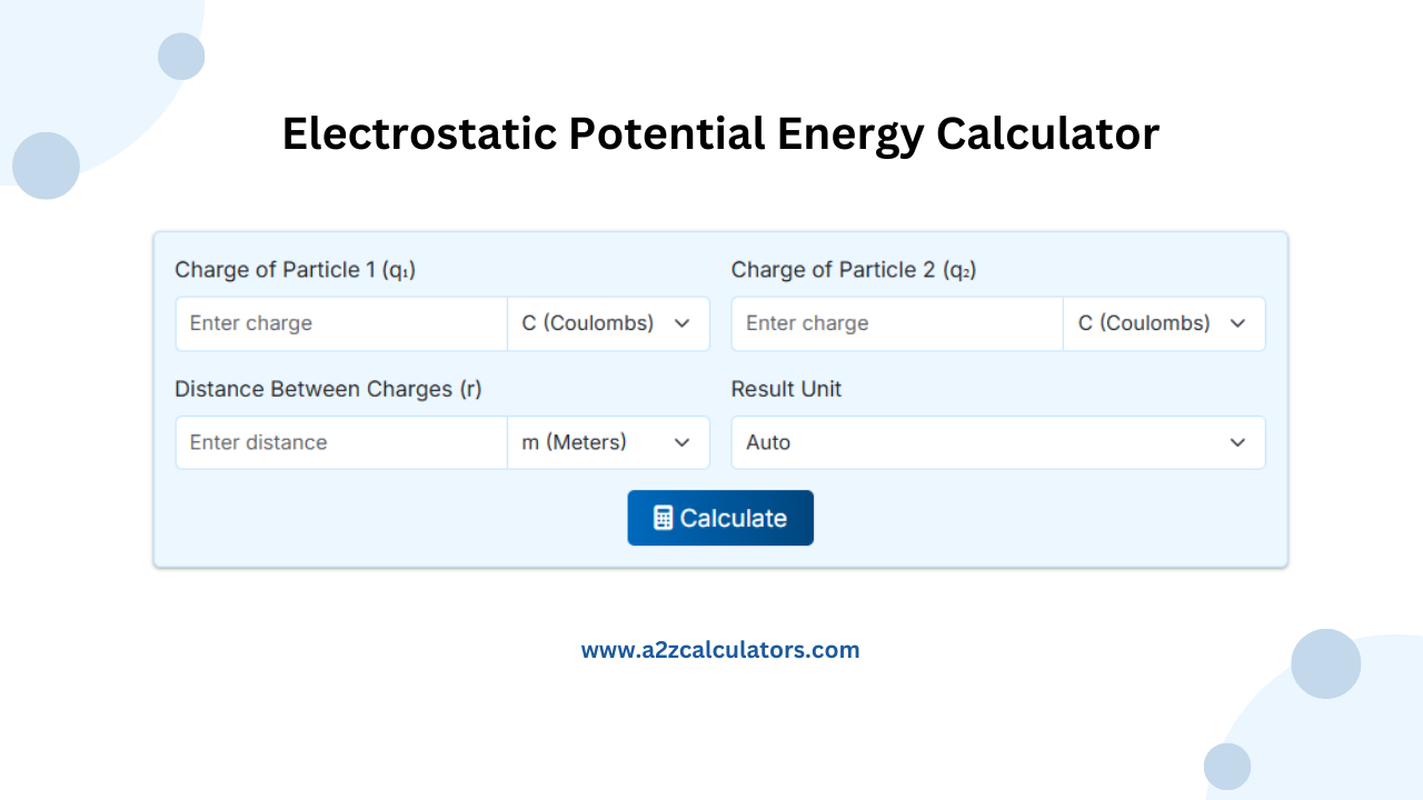 Electrostatic Potential Energy Calculator