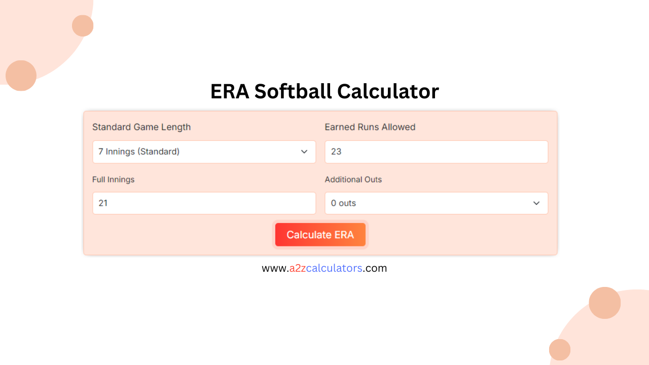 ERA Softball Calculator