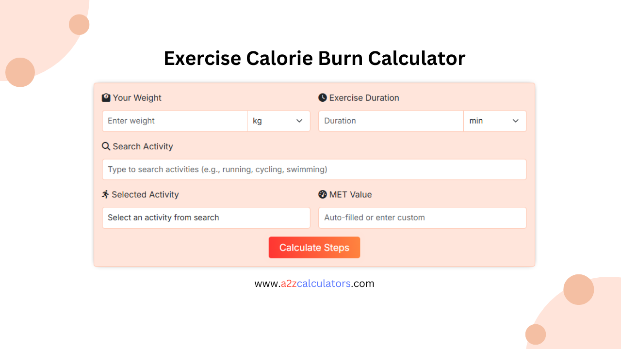 Exercise Calorie Burn Calculator