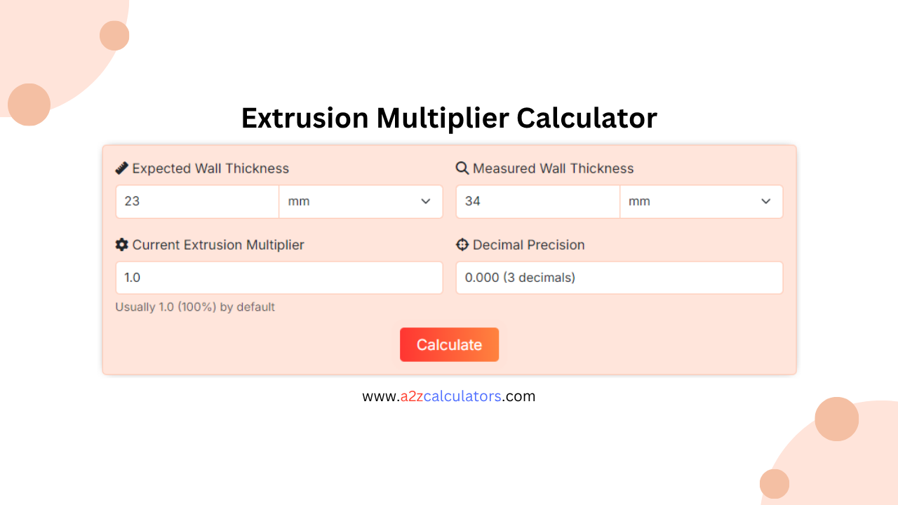Extrusion Multiplier Calculator