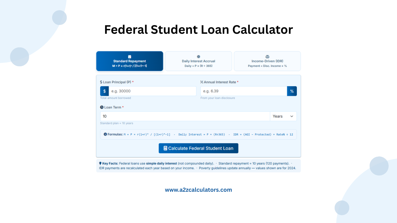 Federal Student Loan Calculator