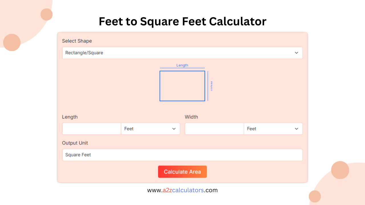 Feet to Square Feet Calculator