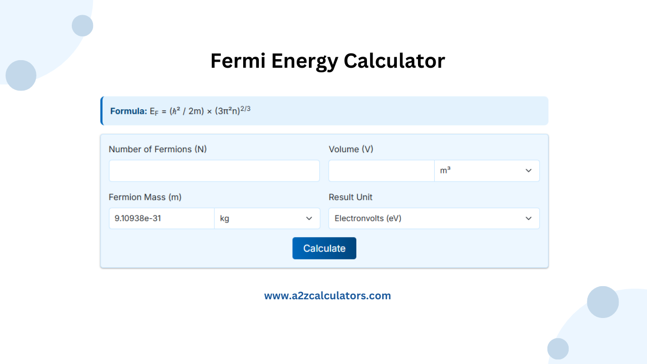 Fermi Energy Calculator