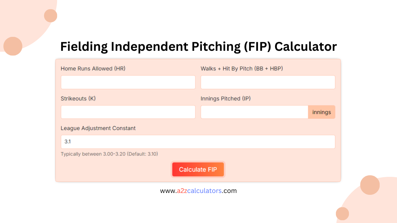 Fielding Independent Pitching (FIP) Calculator