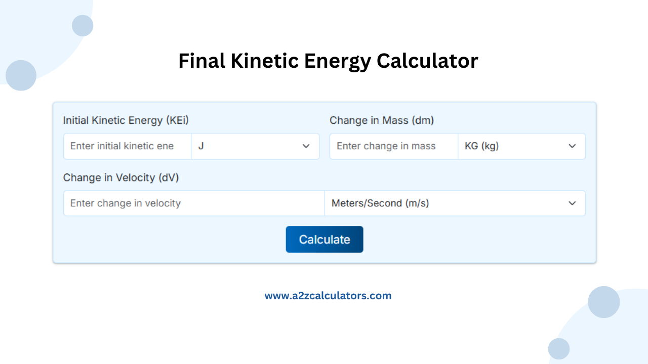 Final Kinetic Energy Calculator