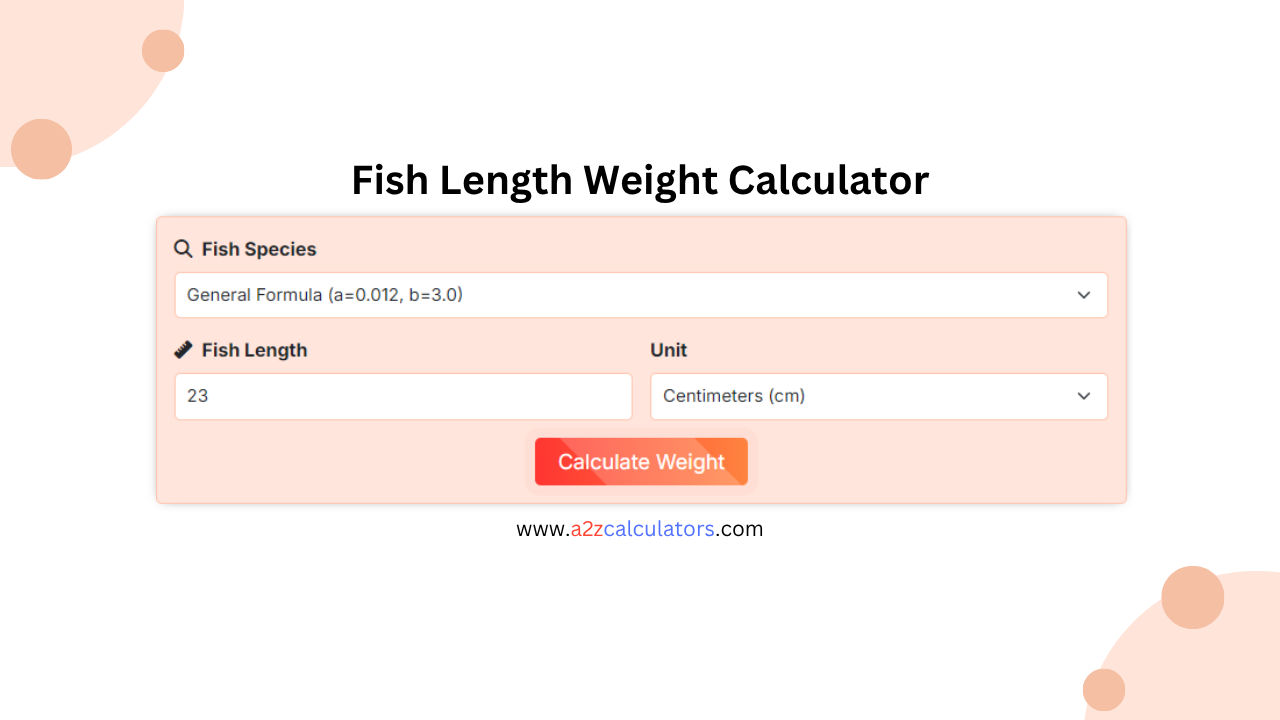 Fish Length Weight Calculator